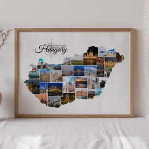 Hungary Map Personalized Custom Photo Collage Anniversary Gift, Hungary ...