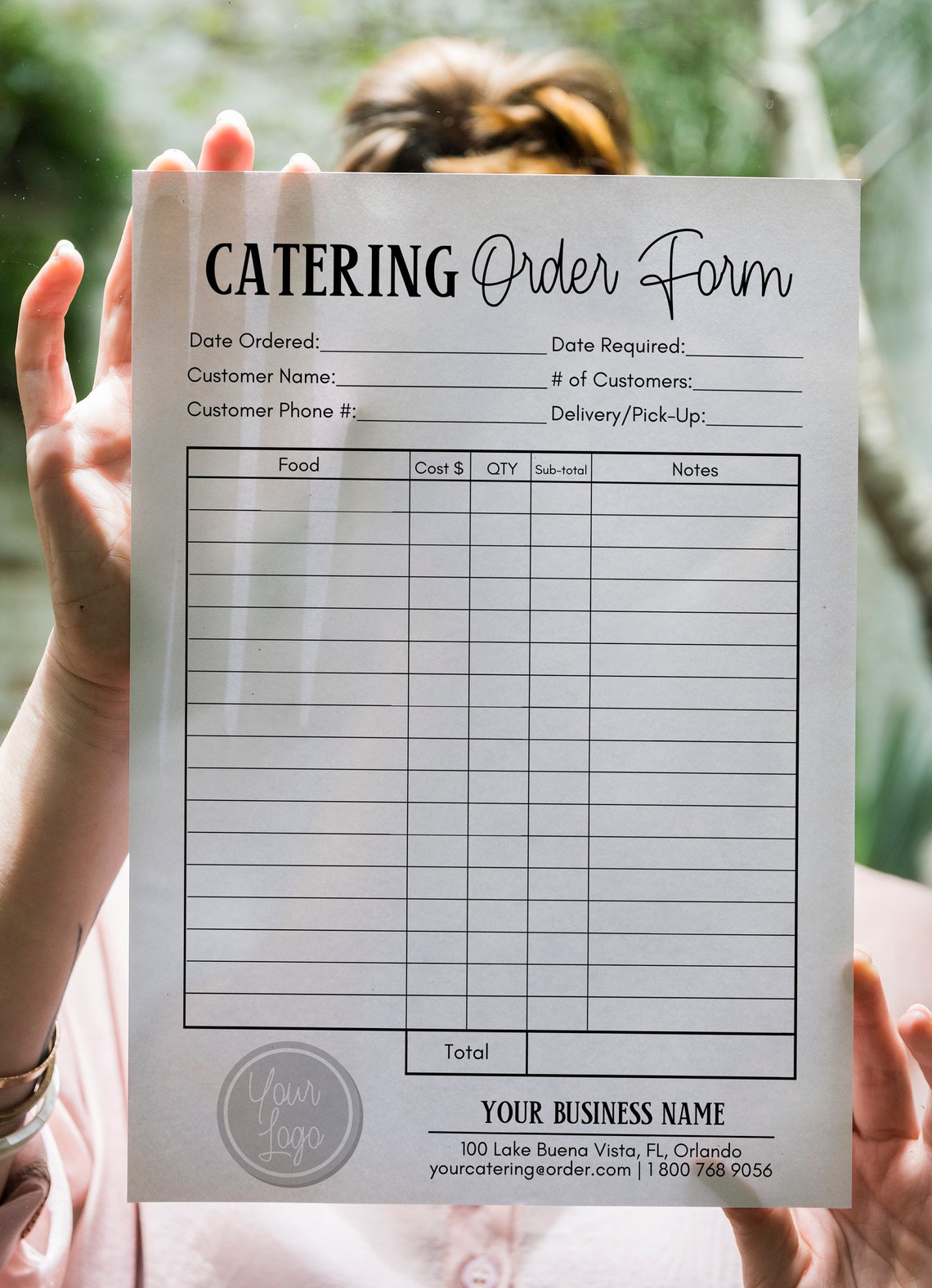 Editable Catering Bakery Food Dessert Order Form Custom Template, Event ...