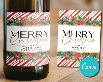 Holiday Wine Labels Christmas Wine Label Thanksgiving Wine - Etsy