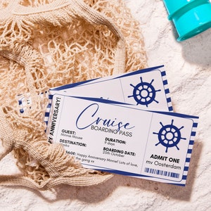 Editable Cruise Boarding Pass, Printable Cruise Ticket, Custom Cruise ...