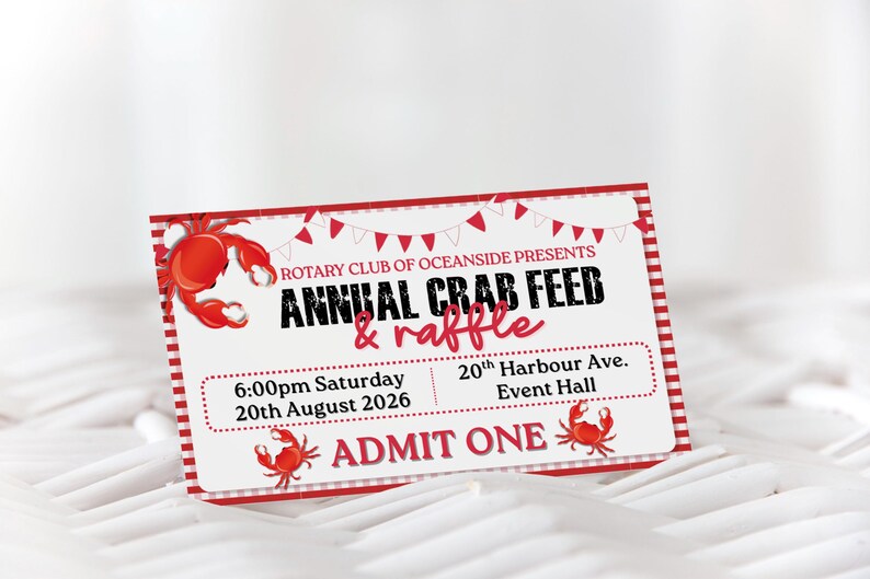 Editable Crab Feed Ticket Template Voucher, Custom Crab Feed Ticket ...
