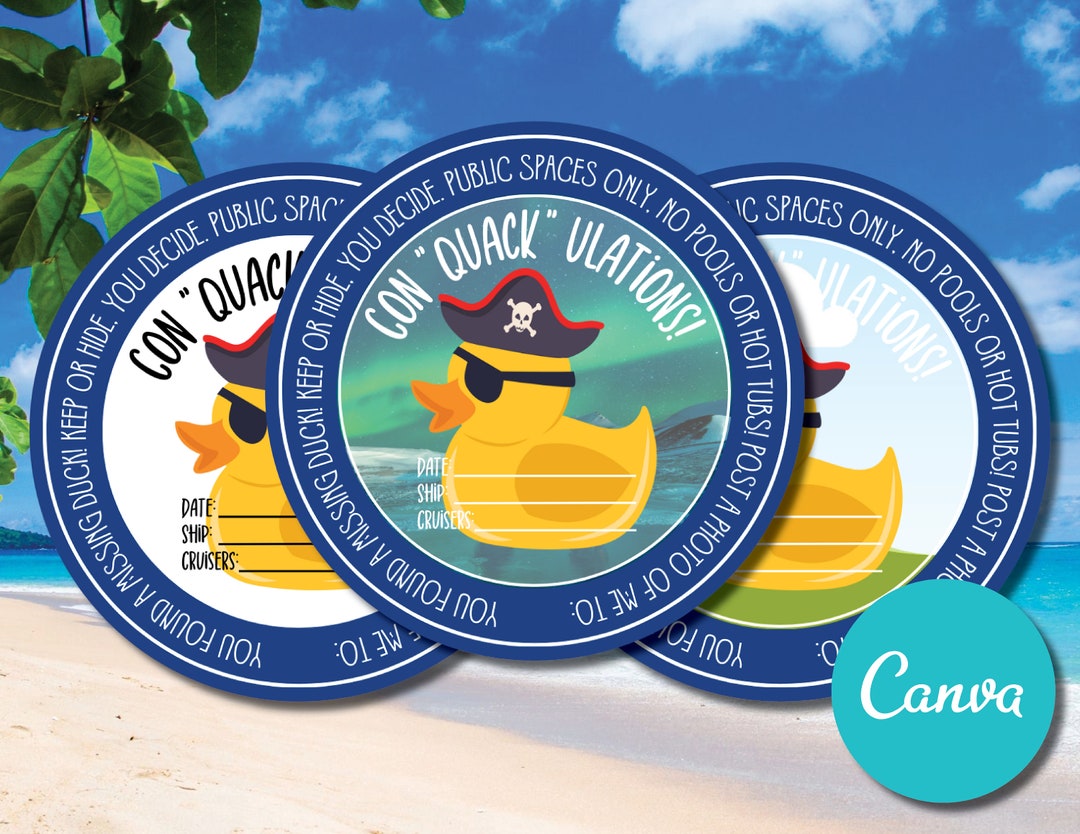 Editable Cruise Rubber Duck Tags, Custom Cruising Rubber Duck Tags ...