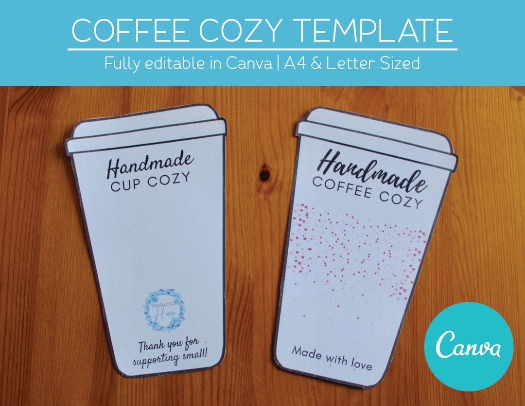 Coffee Cup Cozy Card Personalized Printable, Display Coffee Sleeve, Cup ...