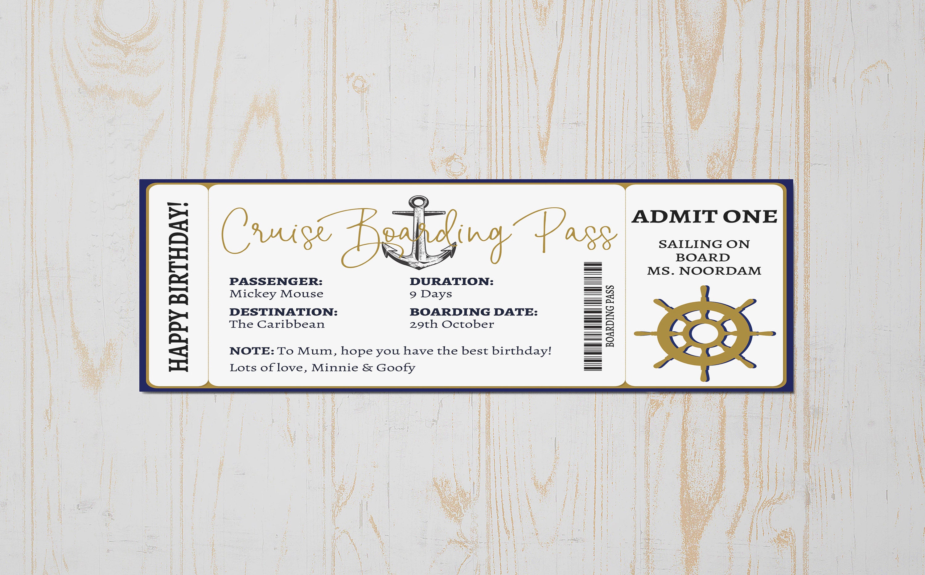 Editable Cruise Boarding Pass Printable Cruise Ticket Custom | Etsy