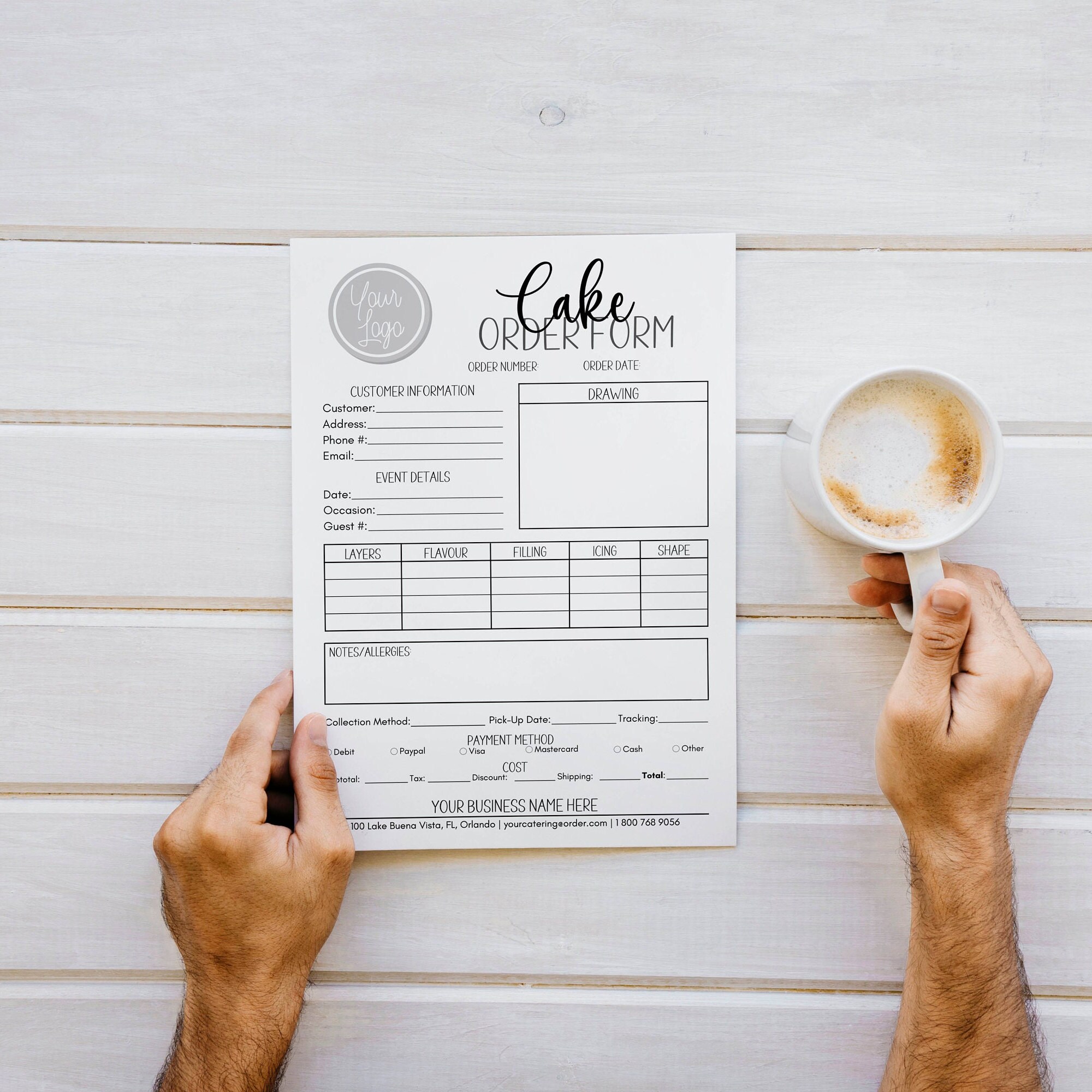 Custom Cake Order Form Editable Custom Bakery Order Form - Etsy