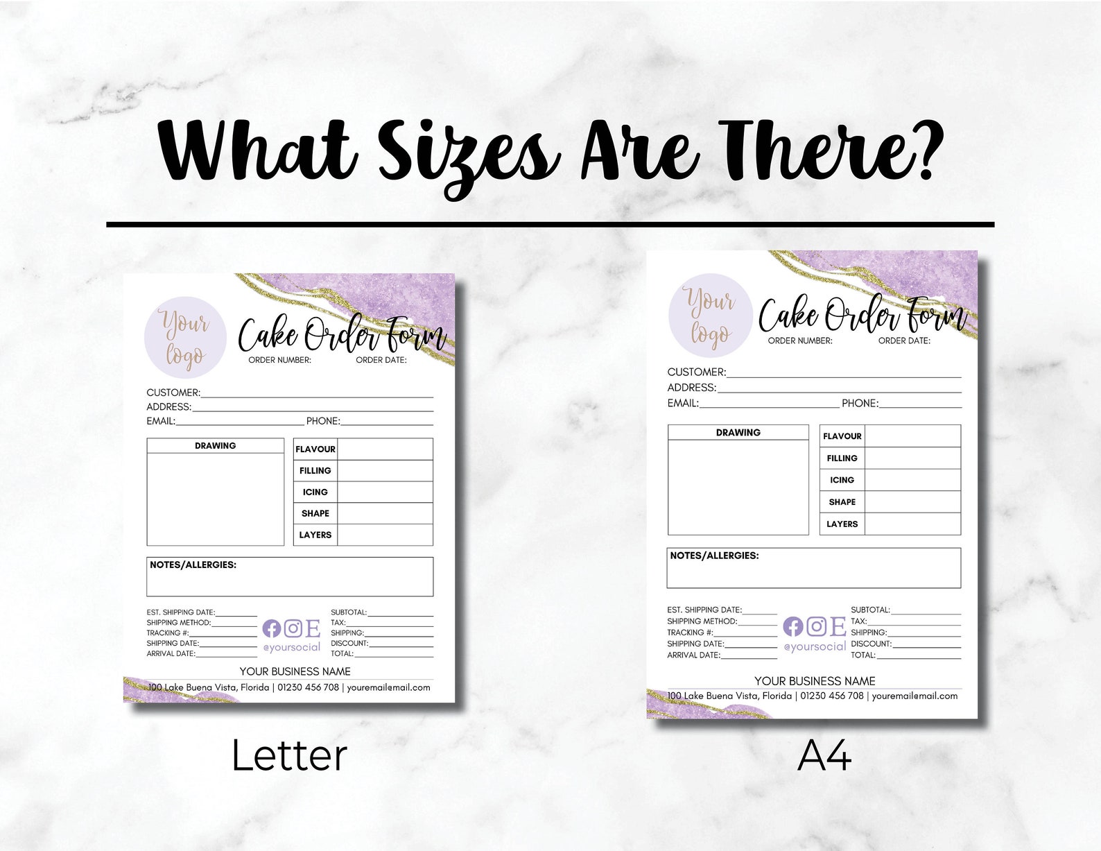 Custom Cake Order Form Editable Custom Bakery Order Form Etsy UK