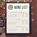 Editable Drinks Wine Bar Menu Sign Template List, Business Wine Menu ...