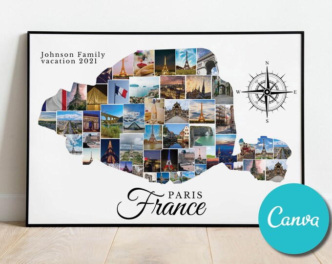 Paris Photo Collage Canva Template, Paris 2024 Trip Keepsake, Paris ...