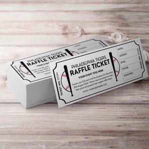 Editable Raffle Event Ticket Template, Sports Custom DIY Surprise ...
