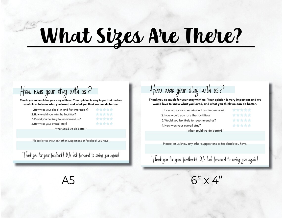 Guest Feedback Request Form Comment Card Template Airbnb - Etsy