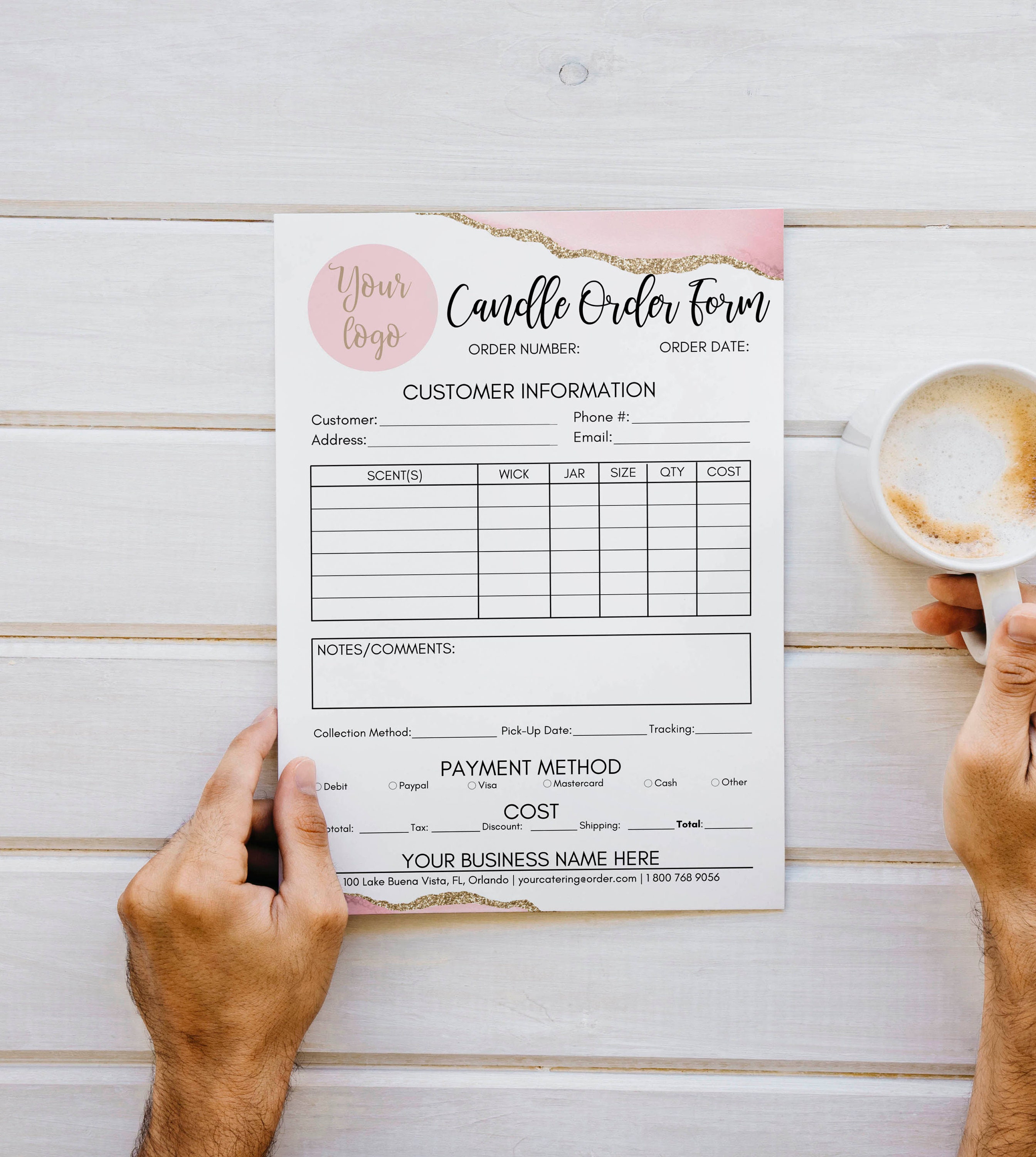 Editable Candle Custom Order Form Business Template, DIY Candle Order ...