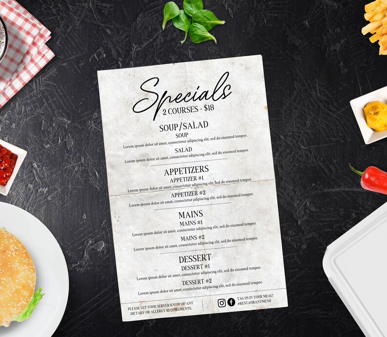 Editable Restaurant Cafe Food Menu Template Business Menu | Etsy