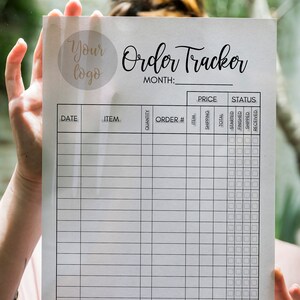 Editable Custom Order Form & Tracker Template, Printable Purchase Order ...