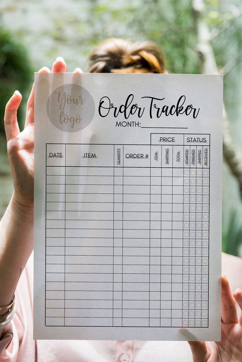 Editable Custom Order Form & Tracker Template, Printable Purchase Order ...
