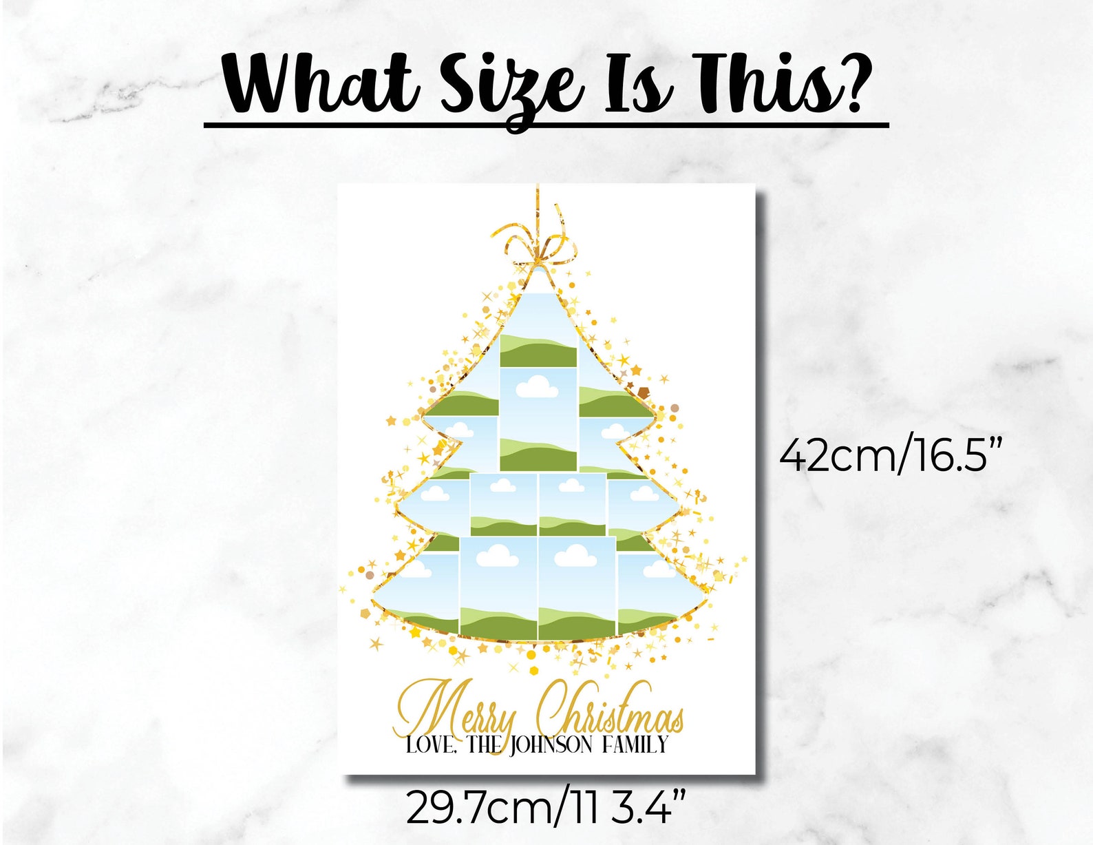 Editable Christmas Tree Photo Collage Custom Holiday Card - Etsy