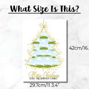 Editable Christmas Tree Photo Collage, Custom Holiday Card Family Gift ...