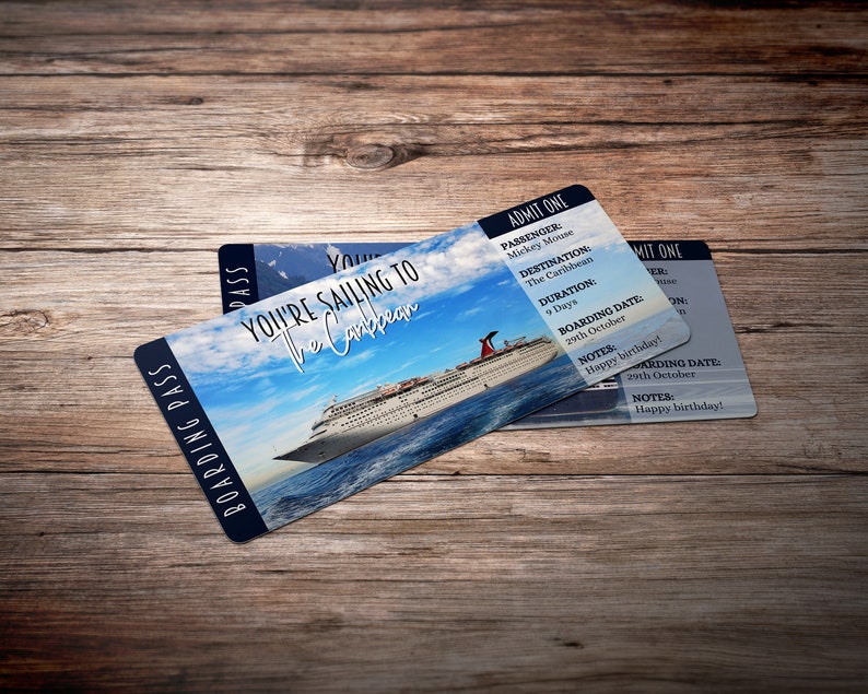 Editable Cruise Boarding Pass Printable Cruise Ticket Custom | Etsy