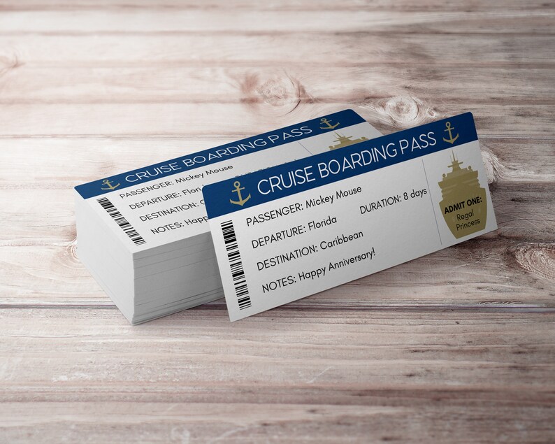 Editable Cruise Boarding Pass Printable Cruise Ticket Custom - Etsy UK