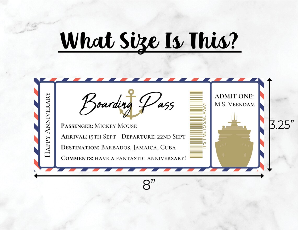 Editable Cruise Boarding Pass Printable Cruise Ticket Cruise | Etsy