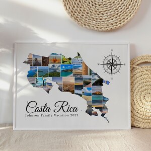 Costa Rica Map Personalized Custom Photo Collage Gift Wedding ...