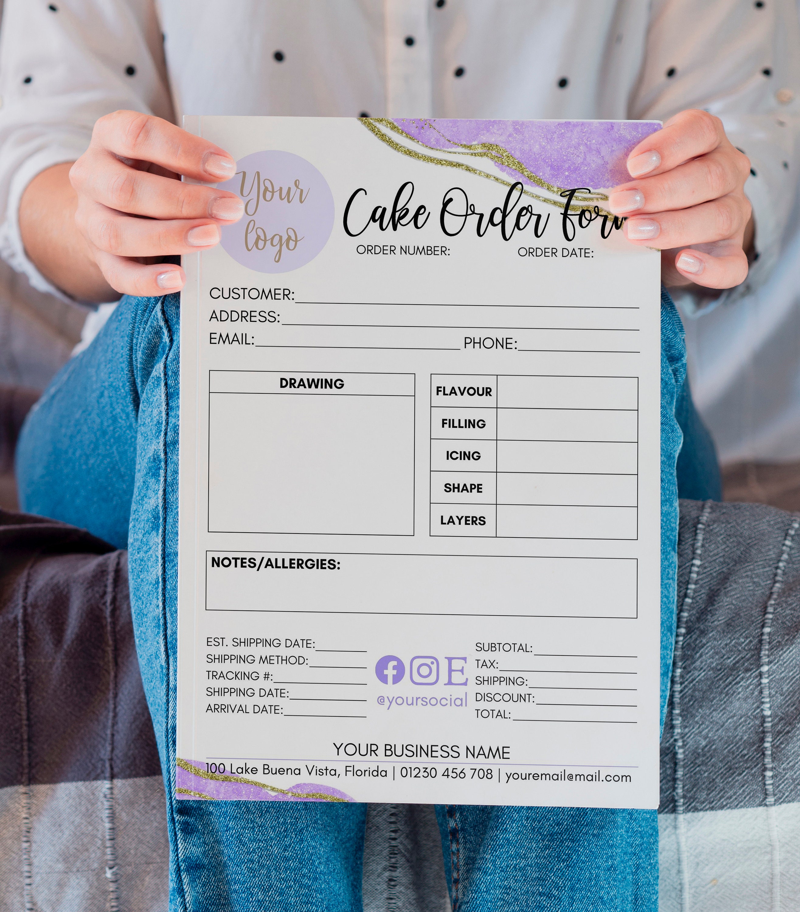 Custom Cake Order Form Editable Custom Bakery Order Form - Etsy UK