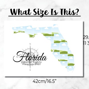 Florida Map Personalized Custom Photo Collage Wedding Anniversary Gift ...
