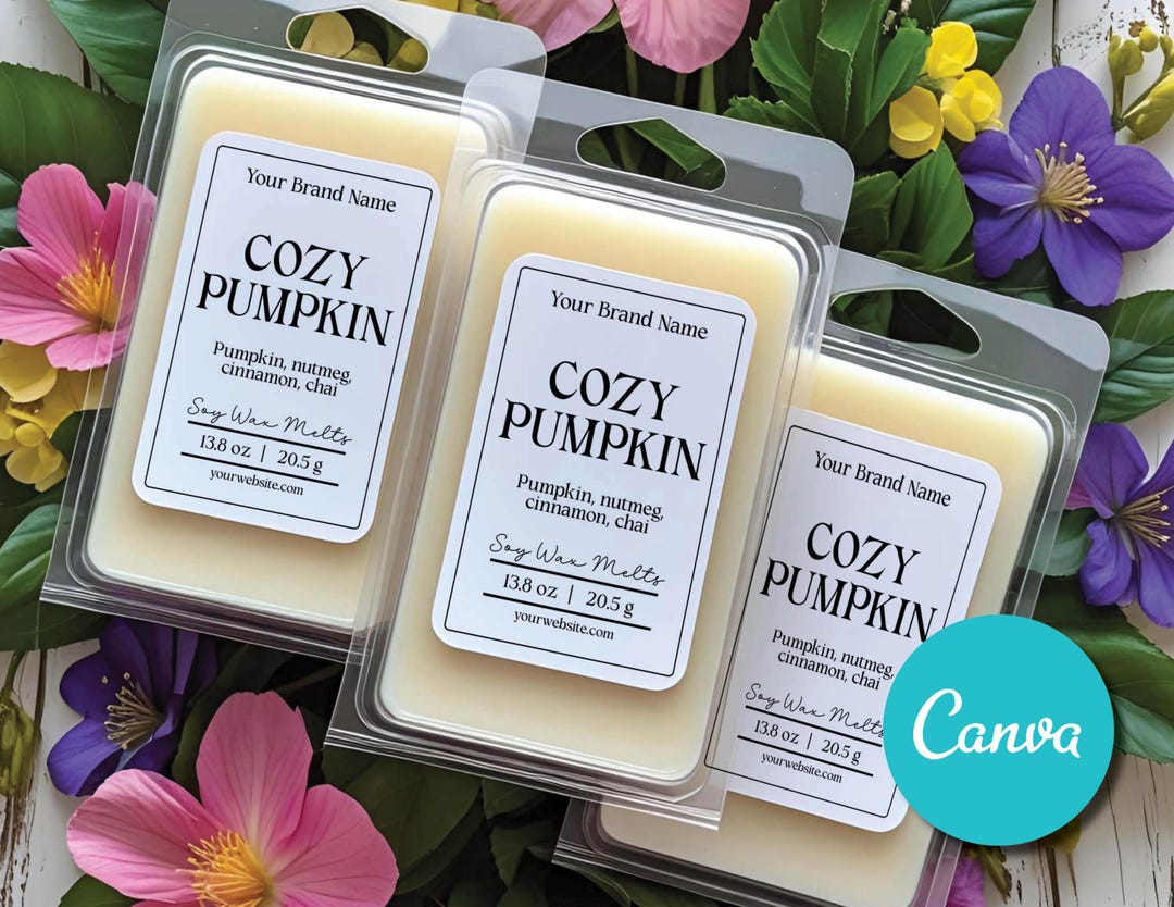Wax Melt Label Editable Template Stickers Labels Minimalist Candle Tag ...