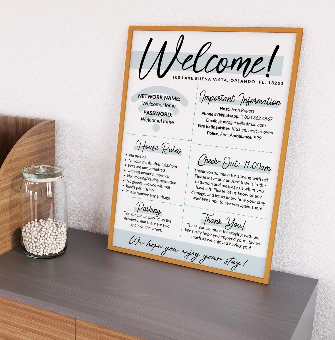 Airbnb Welcome Poster Template Sign Airbnb Poster Editable - Etsy UK