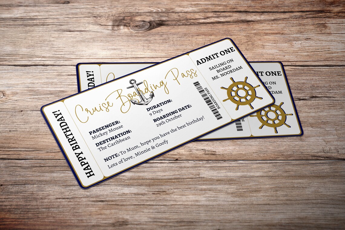 Editable Cruise Boarding Pass Printable Cruise Ticket Custom | Etsy