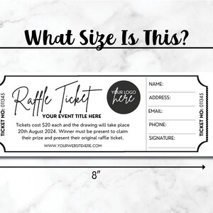 Editable Raffle Event Ticket Template, Custom DIY Surprise Raffle Event ...