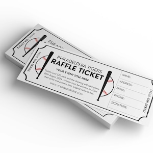 Editable Raffle Event Ticket Template, Sports Custom DIY Surprise ...
