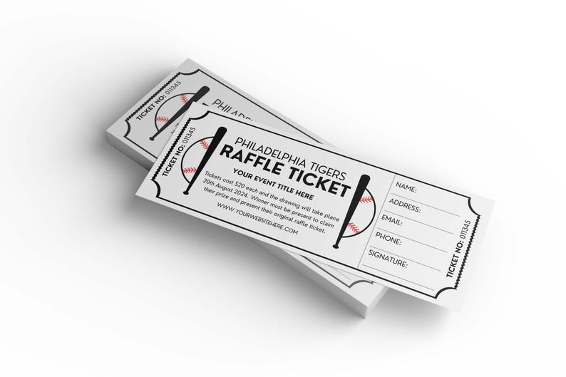Editable Raffle Event Ticket Template, Sports Custom DIY Surprise ...
