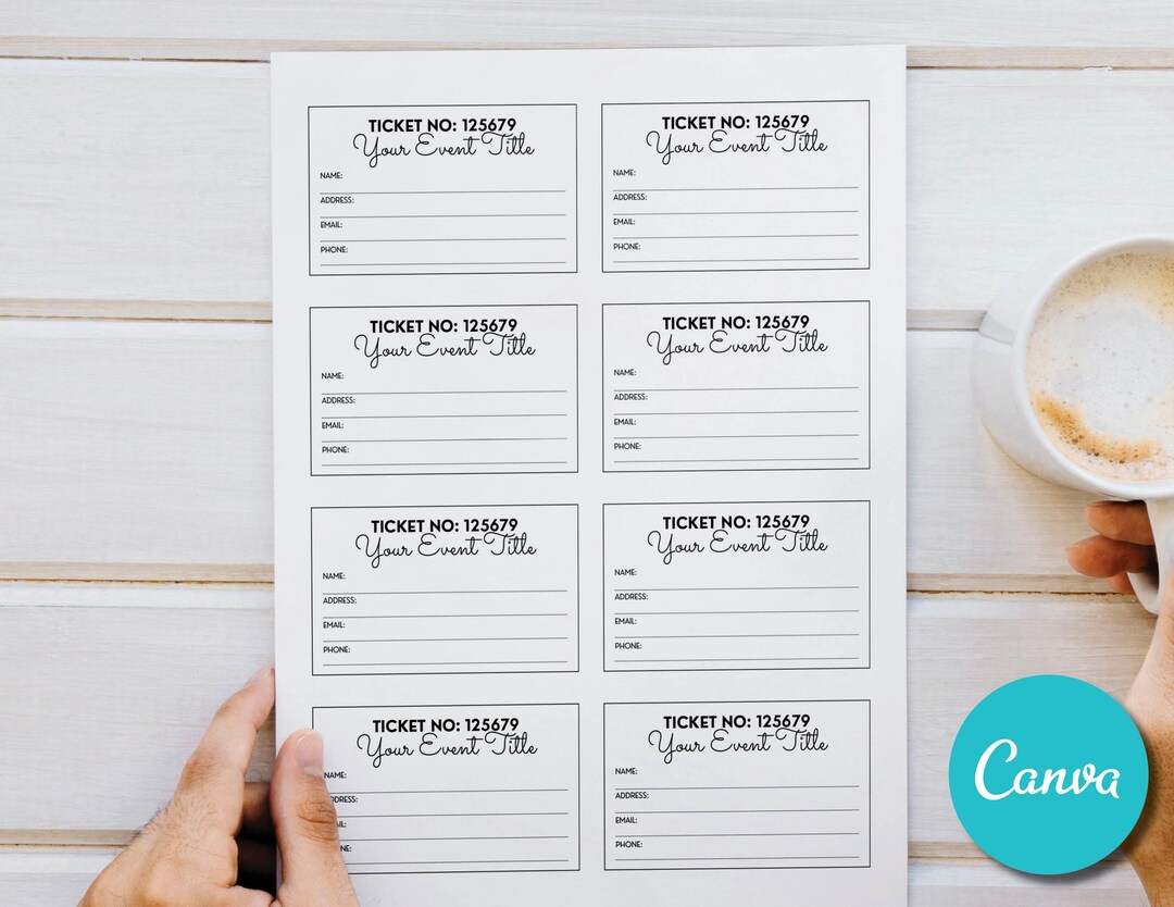 Editable Raffle Event Ticket Template, Custom DIY Surprise Raffle Event ...