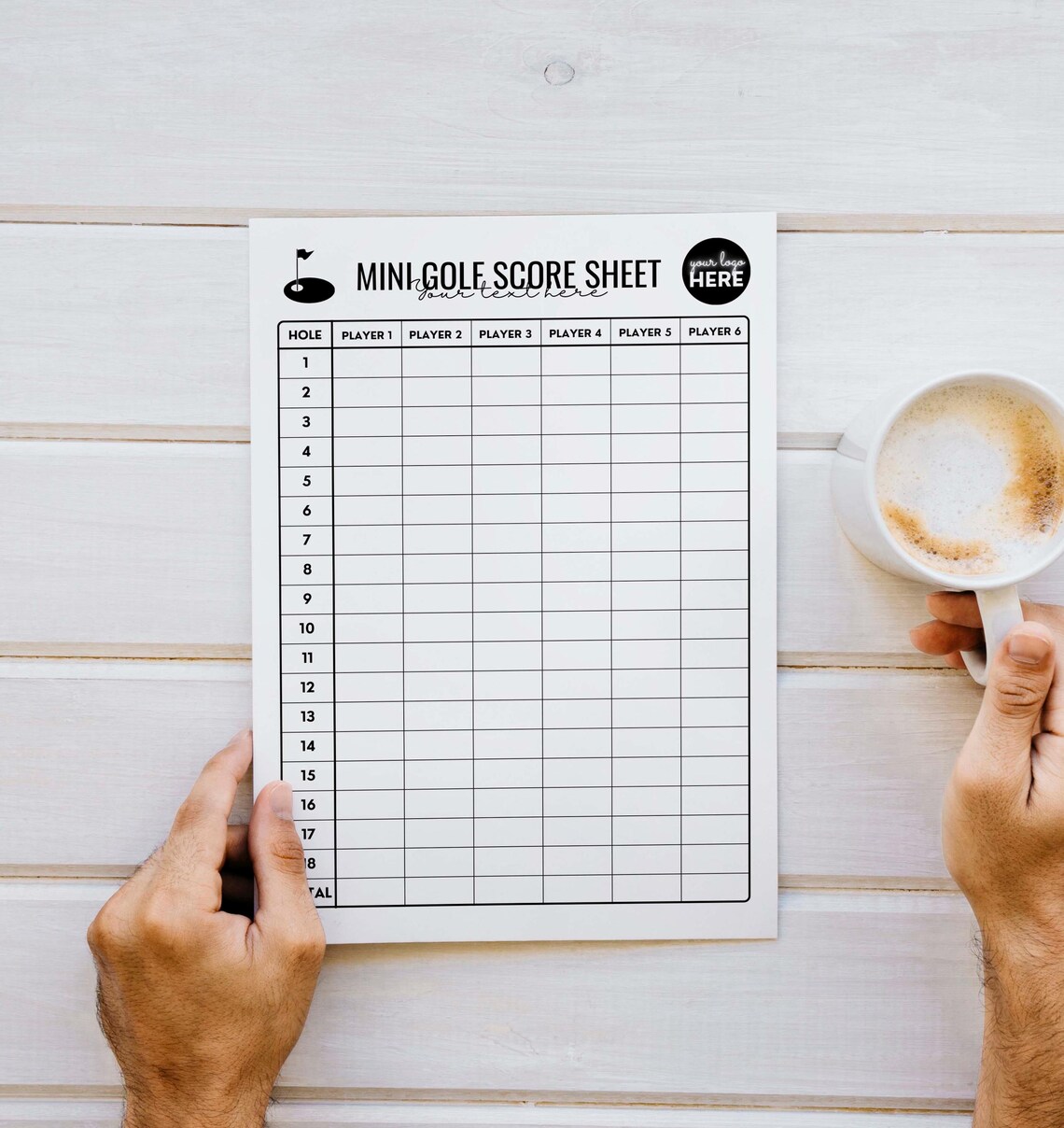 Mini Golf Score Card Sheet Template, Putt Putt Editable Scoresheet ...