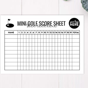 Mini Golf Score Card Sheet Template, Putt Putt Editable Scoresheet ...