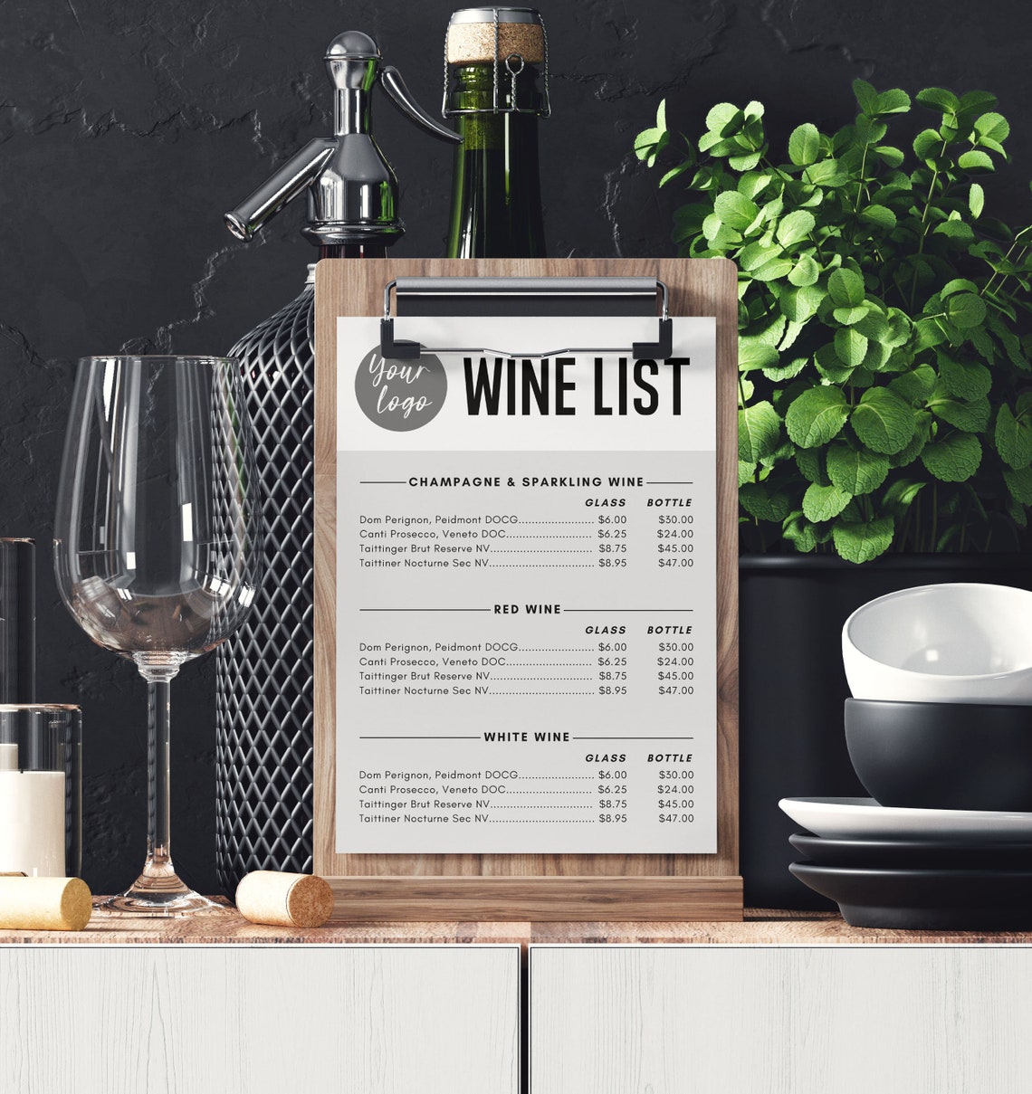Editable Drinks Wine Bar Menu Sign Template List Business - Etsy