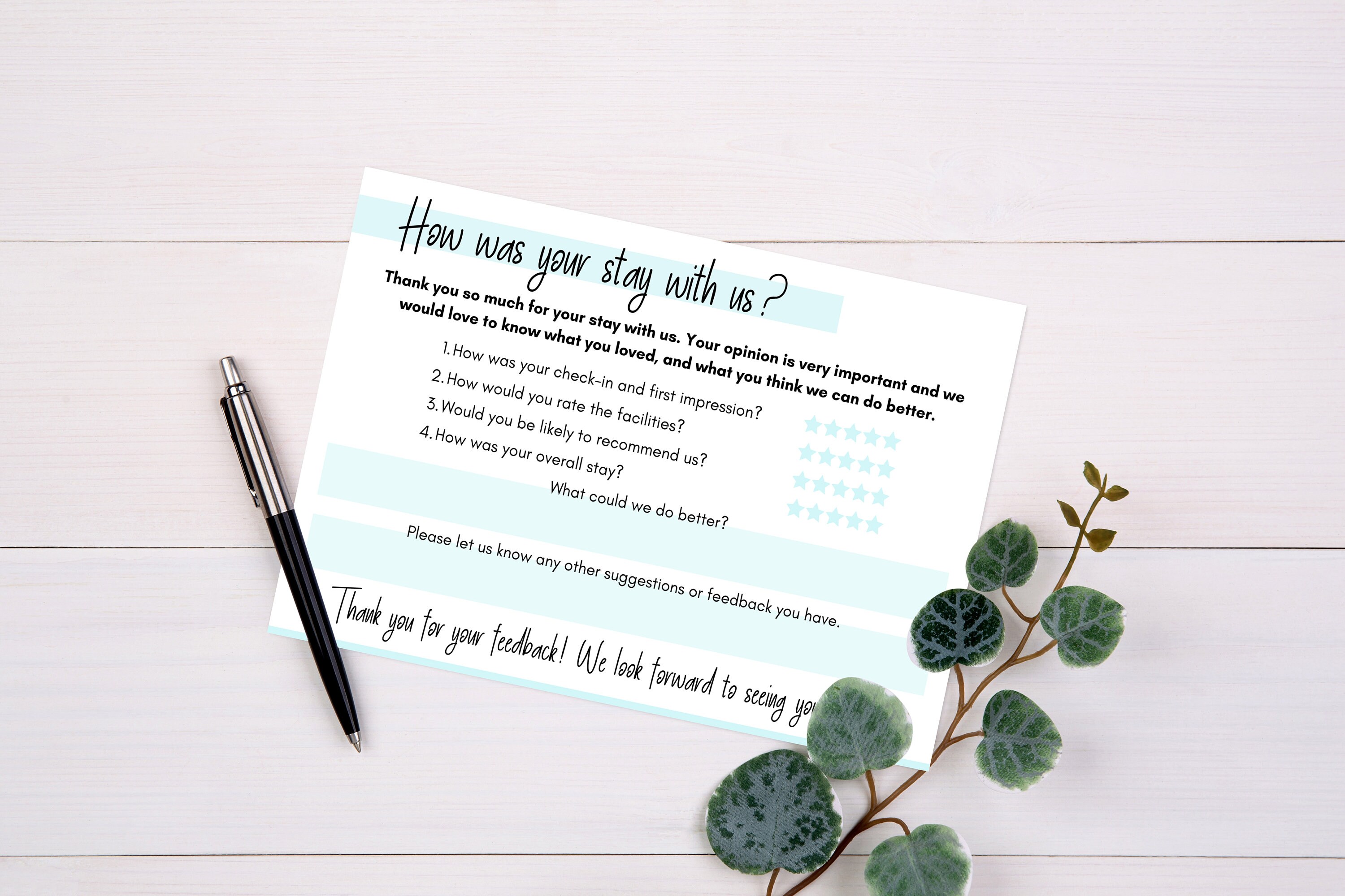 Guest Feedback Request Form Comment Card Template Airbnb | Etsy