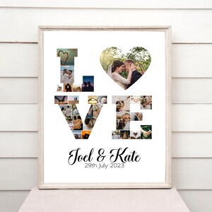 Custom Editable Love Heart Shape Photo Collage Gift, Housewarming ...