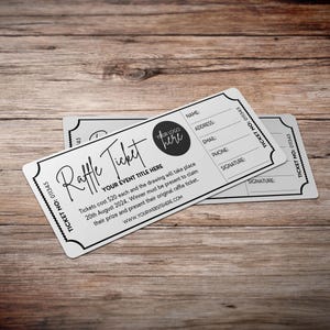 Editable Raffle Event Ticket Template, Custom DIY Surprise Raffle Event ...