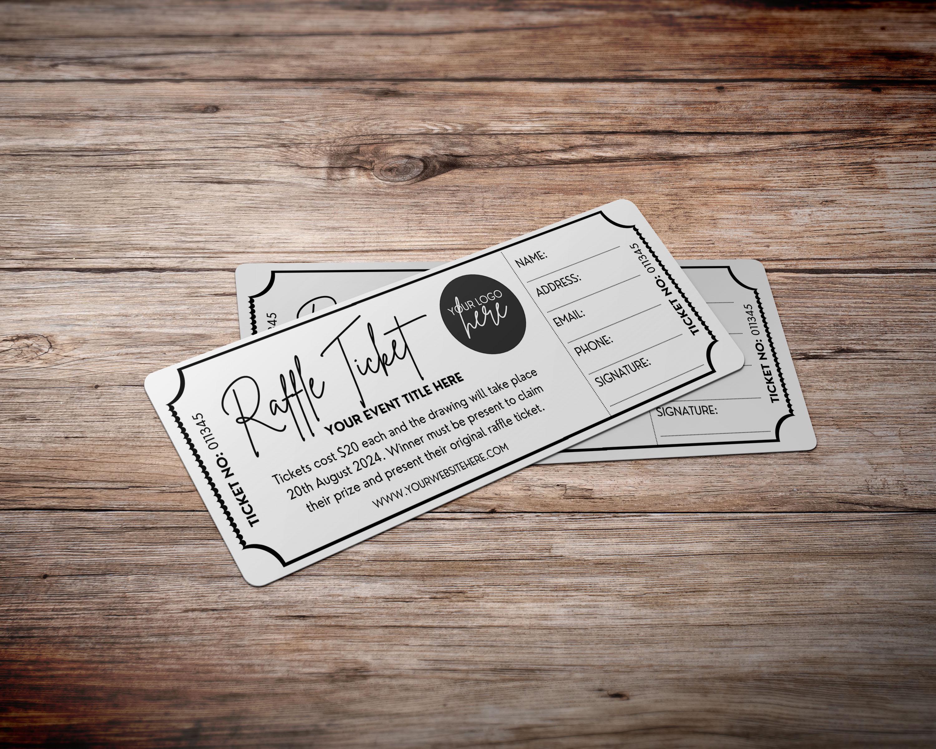 Editable Raffle Event Ticket Template, Custom DIY Surprise Raffle Event ...