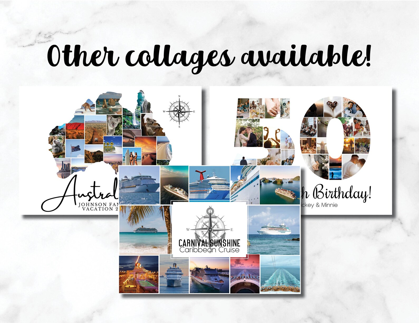 Asia Map Personalized Custom Photo Collage Wedding Anniversary Gift ...