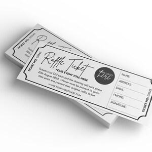 Editable Raffle Event Ticket Template, Custom DIY Surprise Raffle Event ...