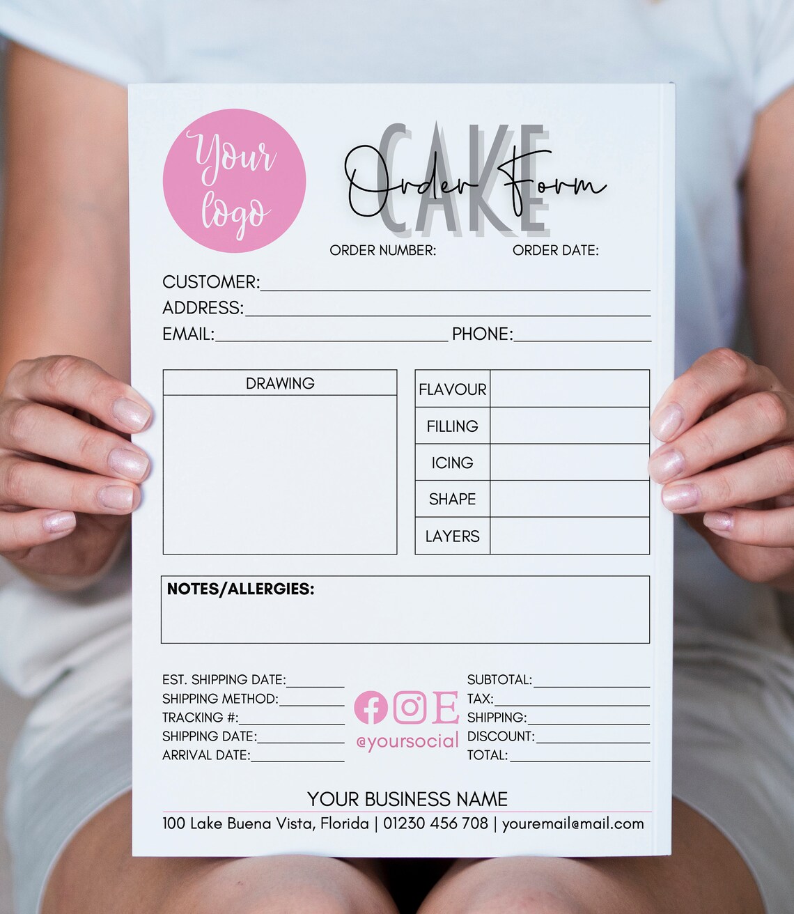 Custom Cake Order Form Editable Custom Bakery Order Form - Etsy UK