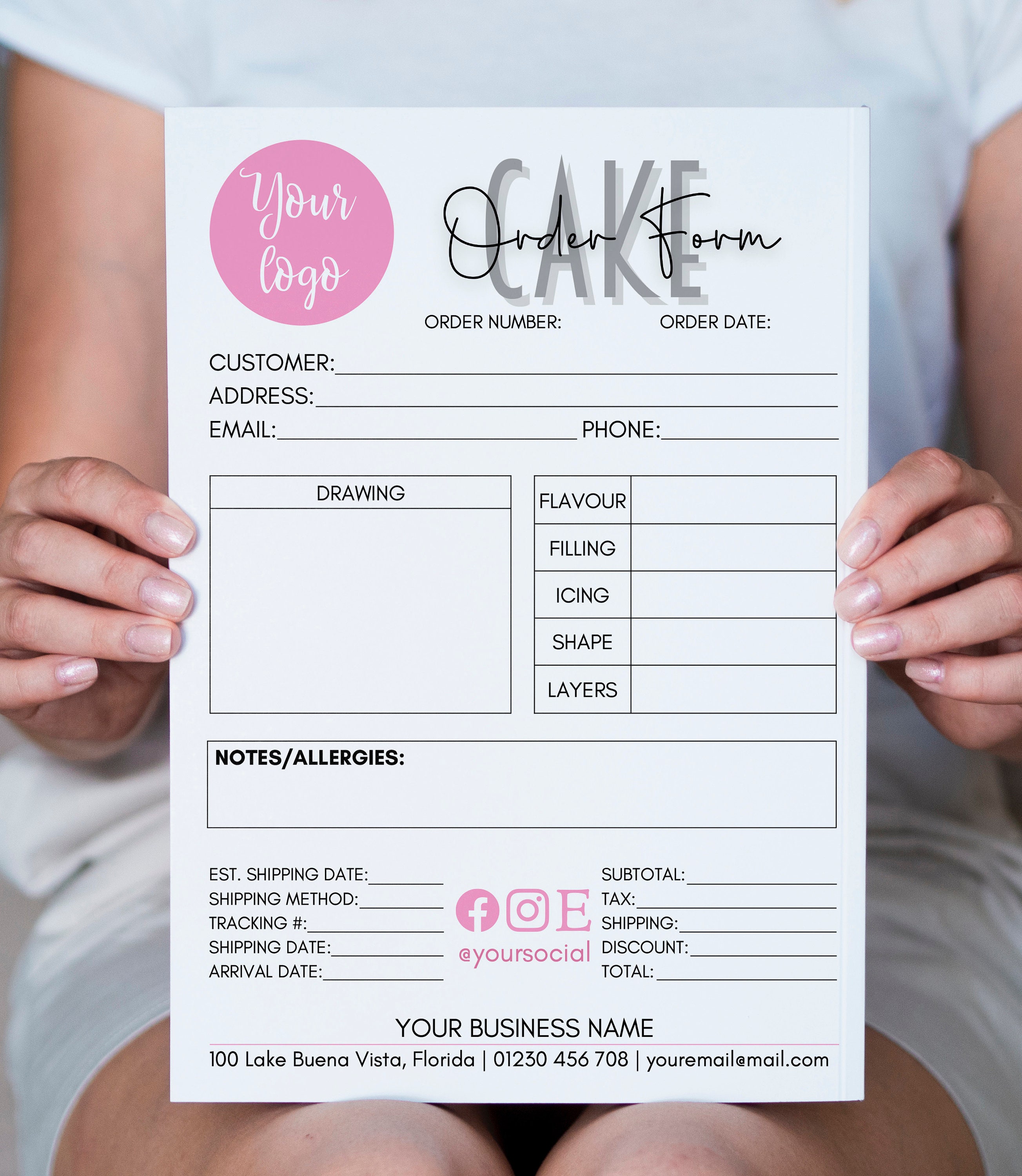 Custom Cake Order Form Editable Custom Bakery Order Form | Etsy