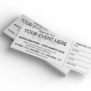 Editable Raffle Event Ticket Template, Custom DIY Surprise Raffle Event ...