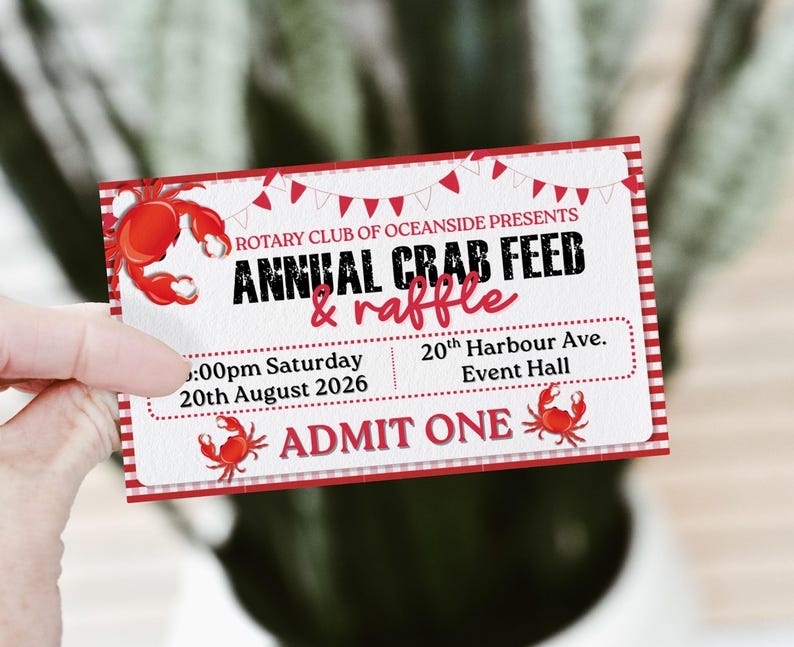 Editable Crab Feed Ticket Template Voucher, Custom Crab Feed Ticket ...