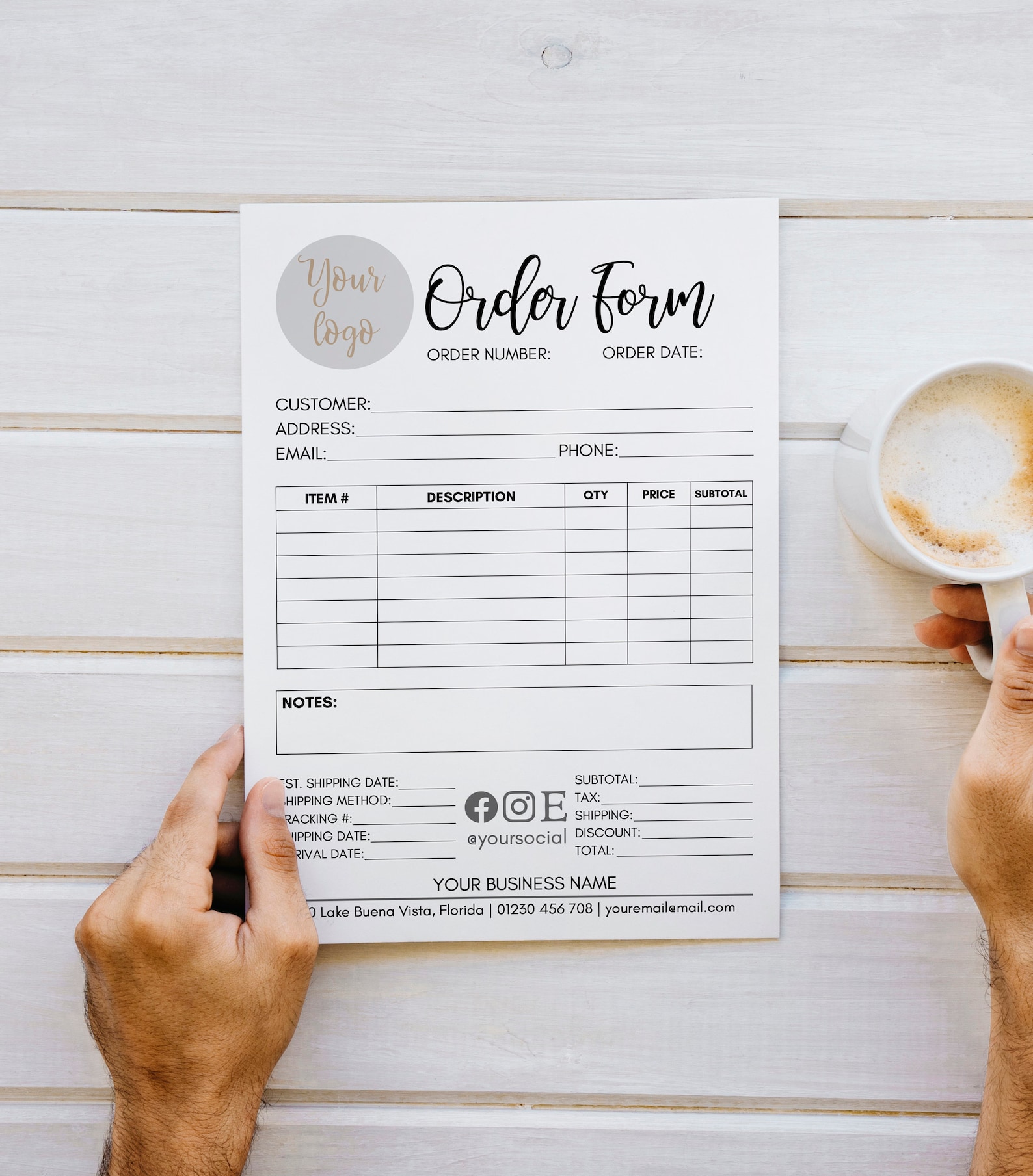 Editable Order Form Custom Template Printable Purchase Order - Etsy UK
