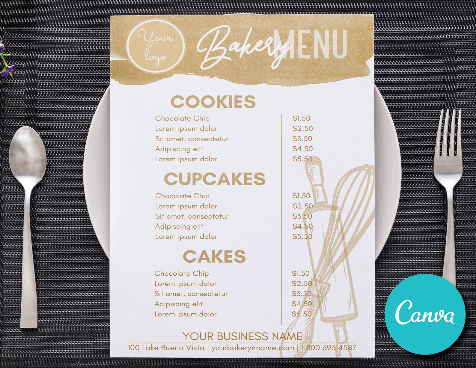 Editable Bakery Restaurant Cafe Food Menu Template Business - Etsy