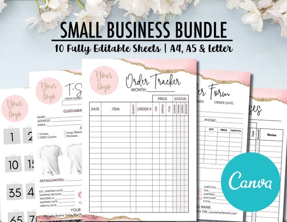 Editable Small Business Order Form Bundle Starter Kit Tracker | Etsy