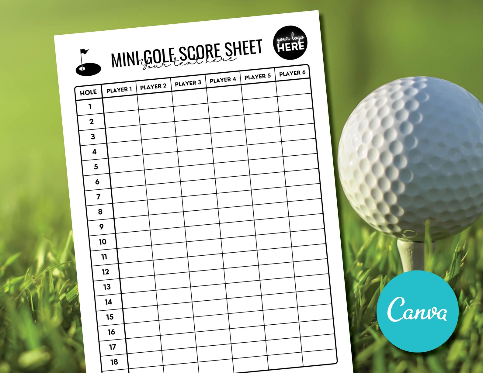 Mini Golf Score Card Sheet Template, Putt Putt Editable Scoresheet ...